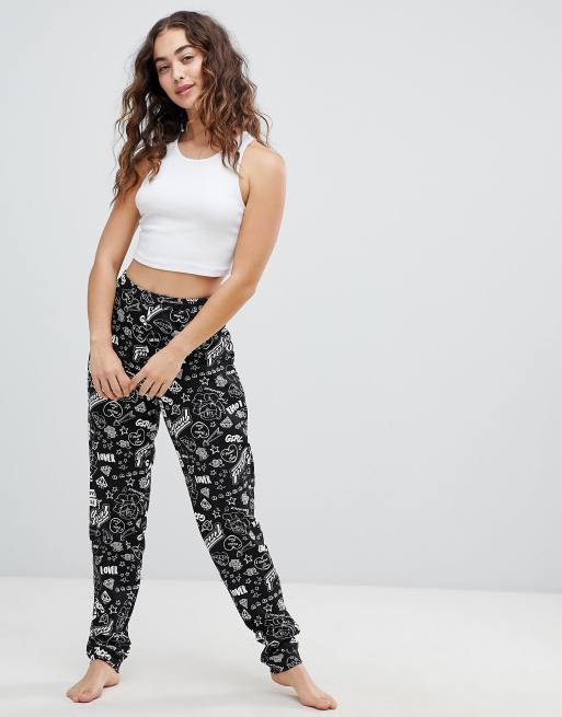 Asos Asos Lounge Graffiti Print Jogger