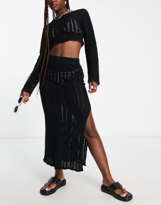 4th & Reckless - Kezia - Ensemble en maille crochetée - Noir | ASOS