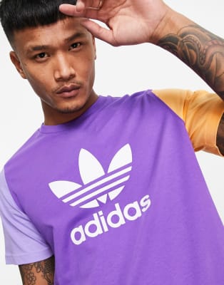 adidas Originals colour block trefoil co-ord in purple | ASOS