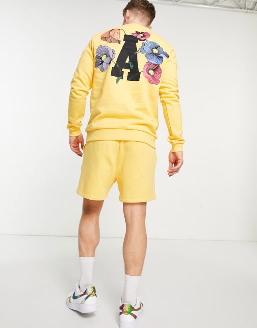 ASOS Actual oversized set in yellow with floral and logo print | ASOS