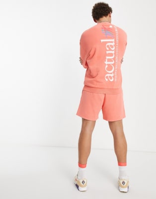 ASOS Actual with running graphic and logo prints in orange - part of a ...
