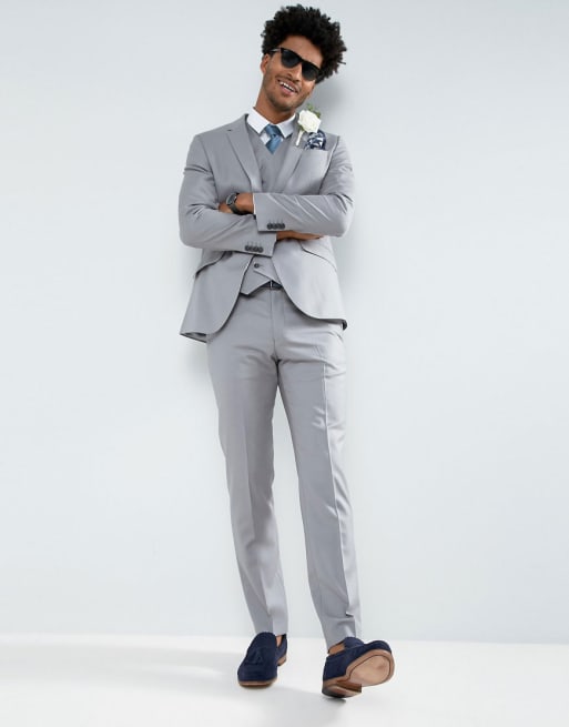 ASOS - Costume slim 100% laine - Gris moyen | ASOS