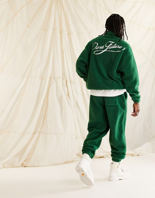Asos Dark Future Coordinato Oversize In Pile Borg Effetto Peluche Con