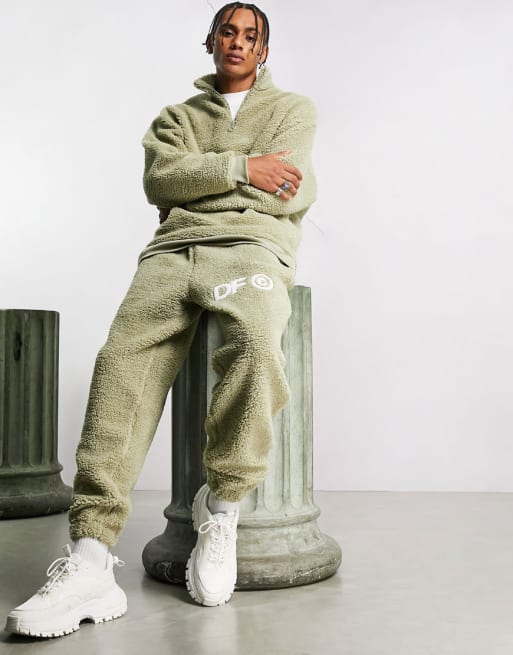 ASOS Dark Future set in teddy borg with logo embroidery in neutral | ASOS