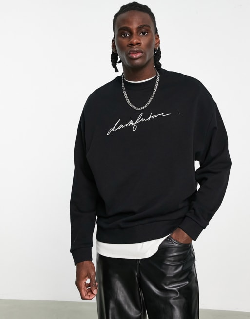 ASOS Dark Future set with back graphic print and front logo in black | ASOS