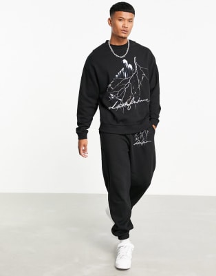 ASOS Dark Future set with graphic print in black | ASOS