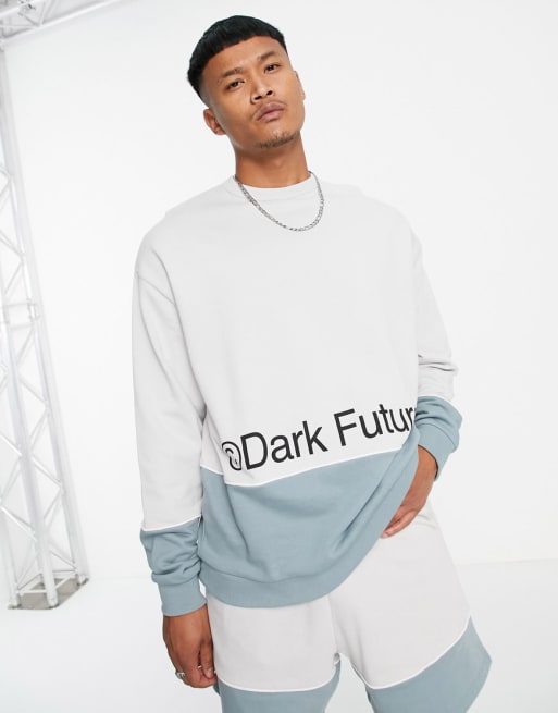 ASOS Dark Future set with logo print in gray | ASOS