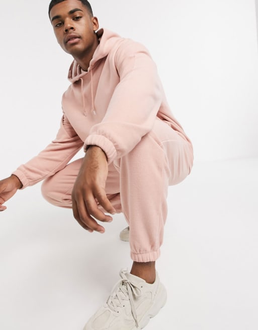 Asos Design Co Ord In Pink Polar Fleece Asos