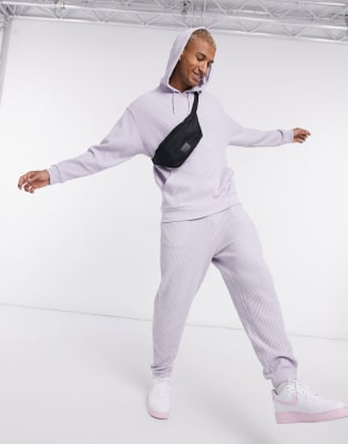 ASOS DESIGN co-ord oversized tracksuit in lilac waffle | ASOS
