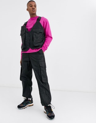 ASOS DESIGN co-ord with harness vest and pants in black | ASOS