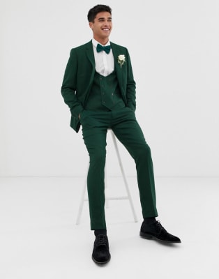 ASOS DESIGN - Costume de mariage slim micro-texturé - Vert forêt | ASOS