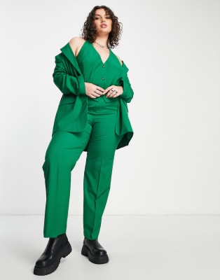 ASOS DESIGN Curve Mix & Match suit in green | ASOS