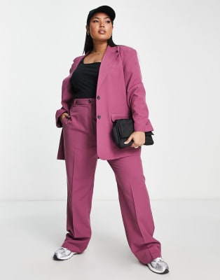 ASOS DESIGN Curve Mix & Match suit in plum | ASOS