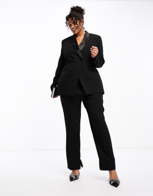 ASOS DESIGN Curve – Mixa & matcha – Svart smoking | ASOS