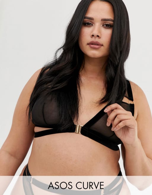 Asos Design Curve Valentines Penelope Triangel Bh Und Tanga Aus