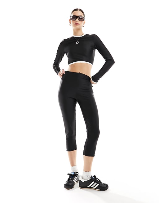 ASOS DESIGN – Czarny zestaw z kontrastową lamówką: spodnie capri i top ... ASOS DESIGN – Czarny zestaw z kontrastową lamówką: spodnie capri i top ...