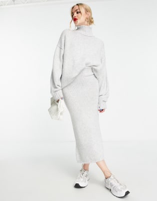 ASOS DESIGN - Ensemble en maille à col montant - Gris | ASOS
