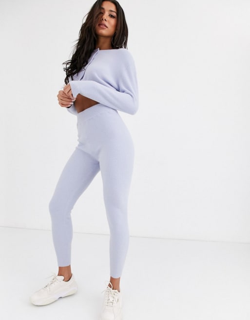 ASOS DESIGN fluffy fine two-piece in Blue | ASOS
