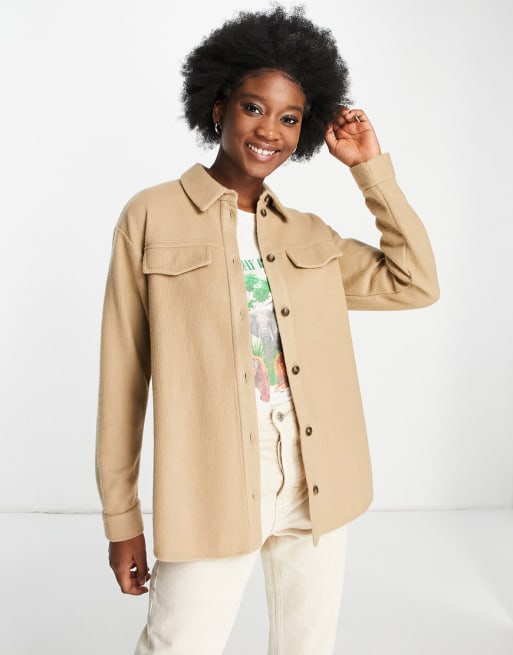 ASOS DESIGN fluffy suit shacket co-ord in camel | ASOS