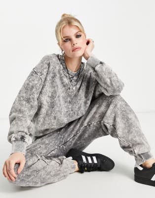 ASOS DESIGN heavy washed co ord in black | ASOS