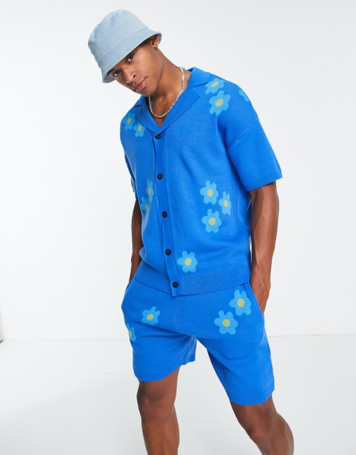 ASOS DESIGN knit set with all over blue floral print | ASOS
