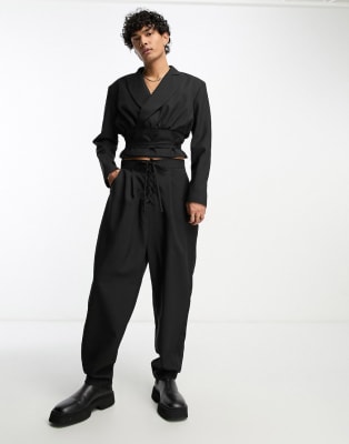 ASOS DESIGN lace up suit in black | ASOS