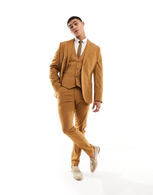 ASOS DESIGN – Ljusbrun kostym med smal passform | ASOS