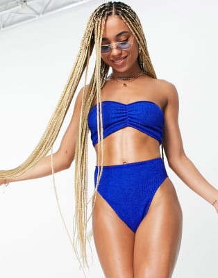 ASOS DESIGN – Mix and Match – Gekräuselter Bikini in Kobaltblau | ASOS