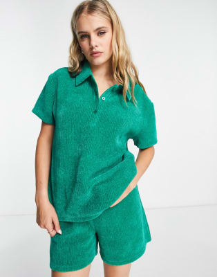 ASOS DESIGN – Mix and Match – Lounge-Set aus Chenille in Grün | ASOS