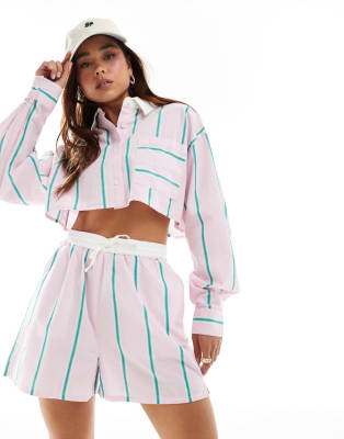 ASOS DESIGN Mix & Match contrast co-ord in pink stripe | ASOS