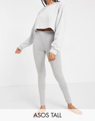 ASOS DESIGN mix & match jersey pajama set in gray heather | ASOS
