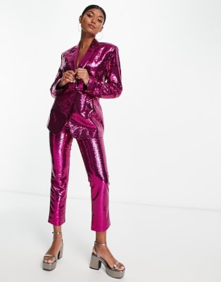 ASOS DESIGN Mix & Match sequin suit in pink | ASOS