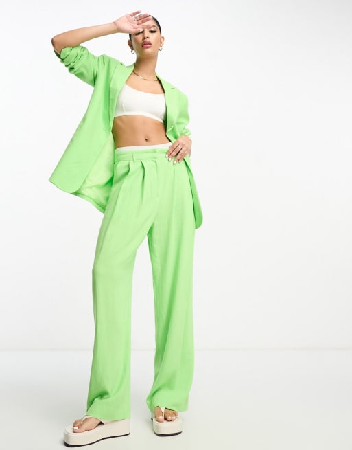 ASOS DESIGN Mix & Match suit with linen in green | ASOS