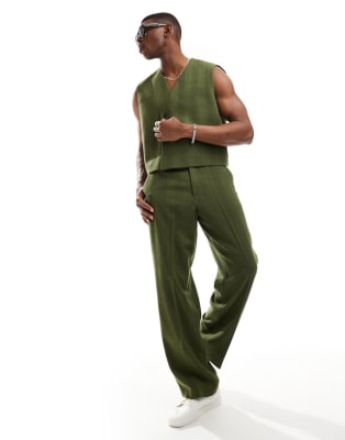 ASOS DESIGN olive boxy suit | ASOS