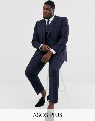 ASOS DESIGN Plus slim suit in navy | ASOS