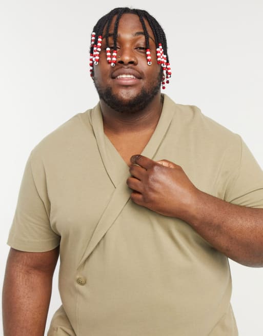 Asos Design Plus Smart Co Ord In Khaki Waffle Asos