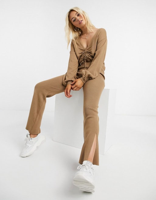 ASOS DESIGN - Pull confort et pantalon large - Marron (ensemble) | ASOS