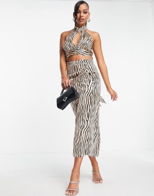 ASOS Design satin zebra print co-ord | ASOS