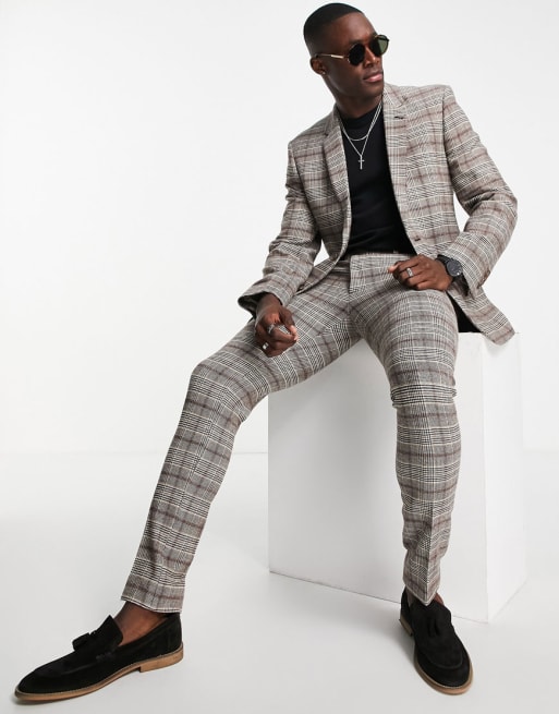 ASOS DESIGN skinny suit in beige check | ASOS