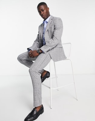 ASOS DESIGN skinny suit in grey check | ASOS