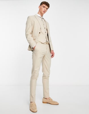 ASOS DESIGN skinny suit in stone | ASOS