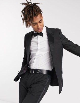 ASOS DESIGN skinny tuxedo suit in black | ASOS