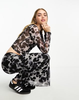 ASOS DESIGN slash neck co-ord in animal print | ASOS