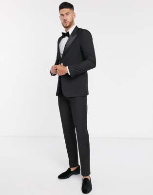 ASOS DESIGN slim tuxedo suit in black | ASOS