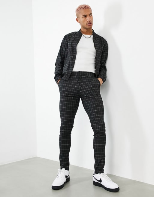 ASOS DESIGN smart co-ord in navy grid check | ASOS