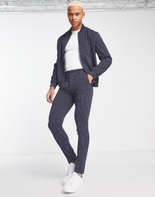 ASOS DESIGN smart co-ord in navy pinstripe | ASOS