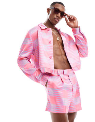 ASOS DESIGN smart co-ord in pink check print | ASOS