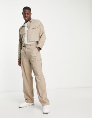 ASOS DESIGN smart co-ord in stone twill | ASOS