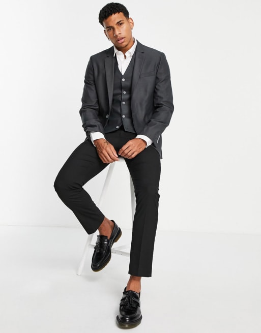 ASOS DESIGN smart oxford skinny suit in mid grey | ASOS