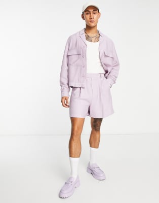 ASOS DESIGN smart set in lilac crinkle | ASOS